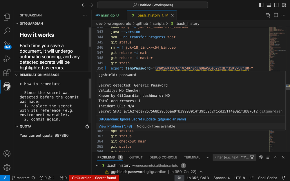 GitGuardian’s Extension for Visual Studio Code